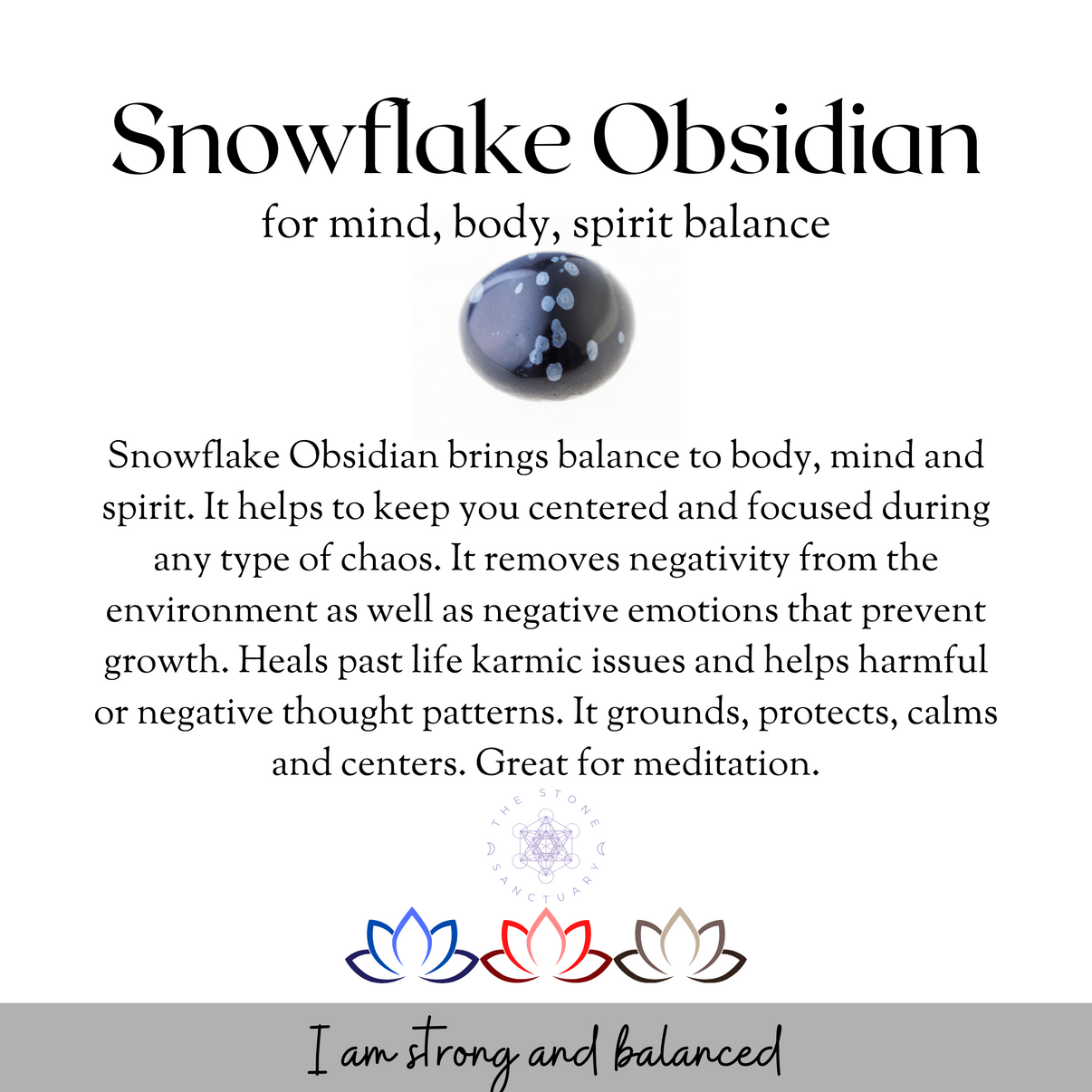 1" Mini Snowflake Obsidian Pyramid | The Stone Sanctuary