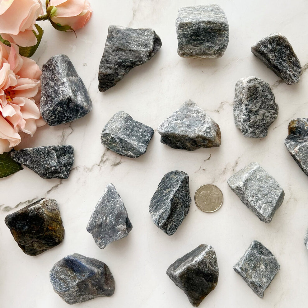 Raw Sapphire Blue Aventurine Stones | The Stone Sanctuary