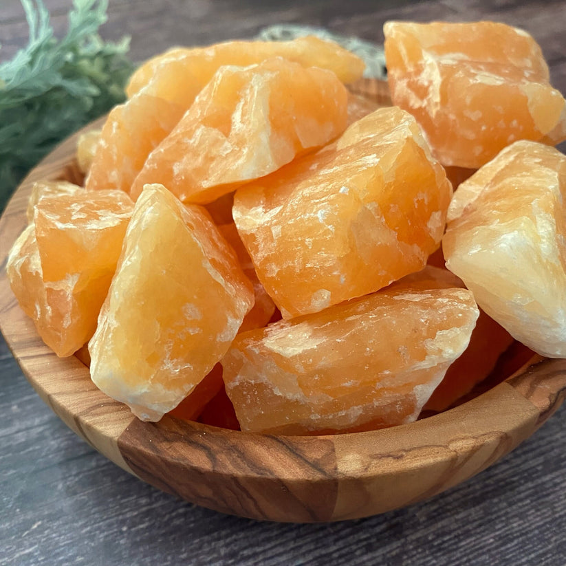 Raw Orange Calcite Stones | The Stone Sanctuary