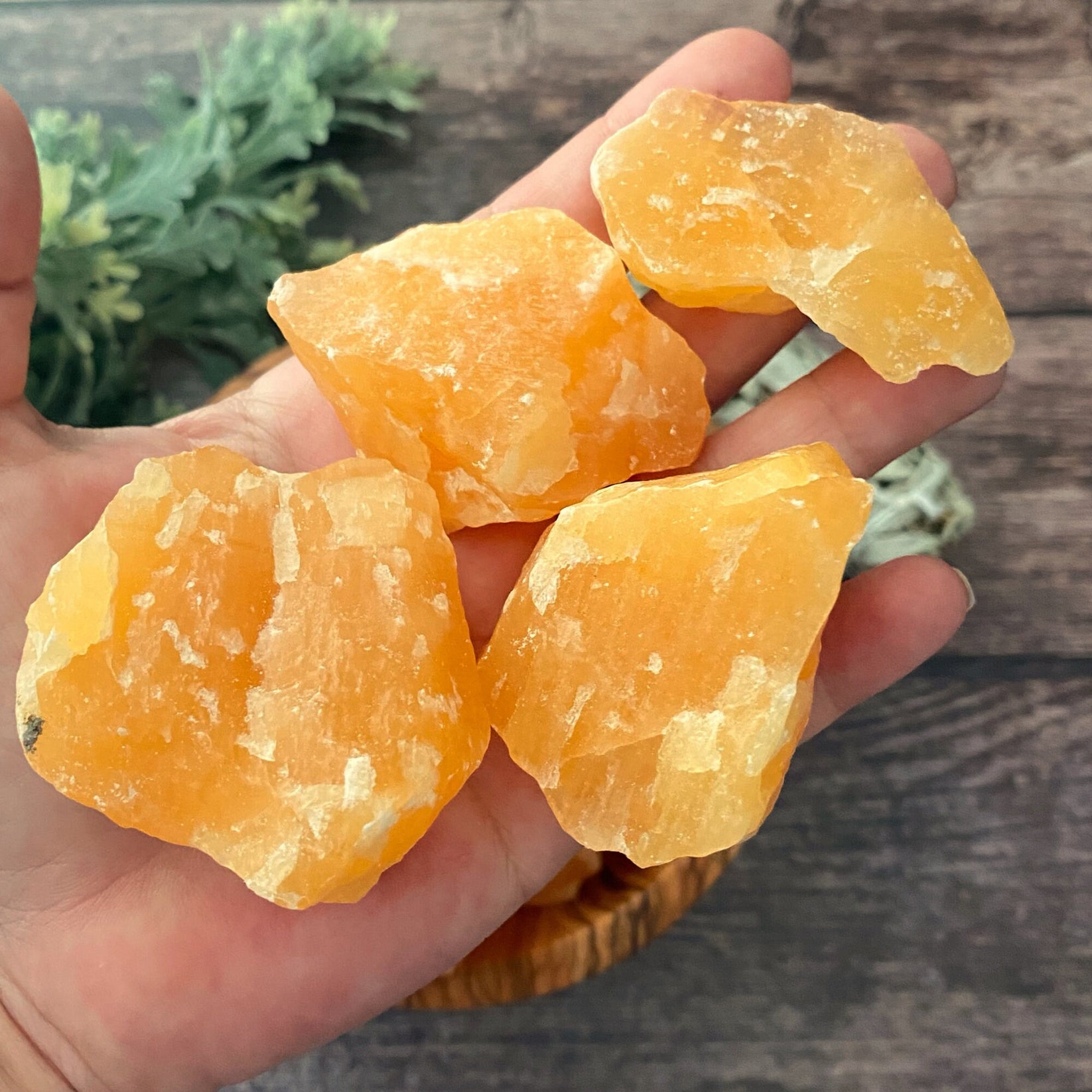 Raw Orange Calcite Stones | The Stone Sanctuary